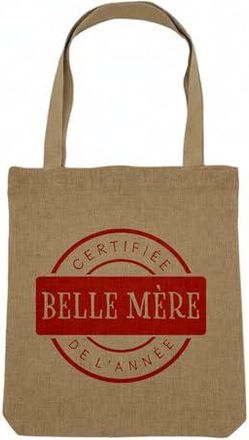 Fabulous Sac Shopping Tote Bag Aspect Lin - Certifi&eacute;e Belle-M&egrave;re de lAnn&eacute;e Belle-Maman - Sac de Courses Toile Epaisse 360g Beige Naturel Cabas Port&eacute; Epaule Sol