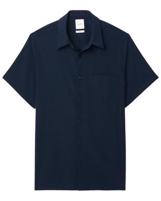 Calvin Klein Kurz&auml;rmliges Seersucker Hemd mit Brusttasche, Classic Fit in