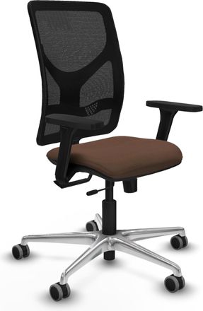 Piqueras y Crespo Brauner Schreibtischstuhl mit 3D-Armen, h&ouml;henverstellbare Lendenwirbelst&uuml;tze, ausgestattet mit Syncro/Traslack und Schneideschaum, mit Rollen von 65 m