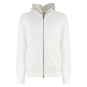 Rick Owens Baumwoll Full-Zip Sweatshirt mit Taschen - - Sweatshirts & Hoodies - Herren - Wei&szlig; - M