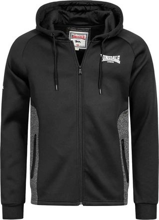 Lonsdale Mens SALTASH Jacke mit Kapuze, Black/Marl Anthracite, M