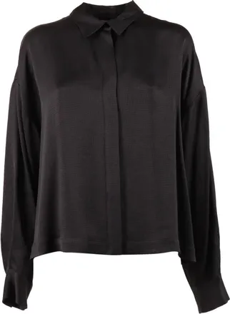 PESERICO Femme, Blouses et Chemises, Bleu, Taille: 42 FR Chemise satin&eacute;e en viscose m&eacute;lang&eacute;e