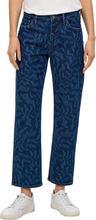 s.Oliver Cropped Jeans Karolin/Regular Fit/Mid Rise/Straight Leg/All-Over-Print / 360&deg; Denim