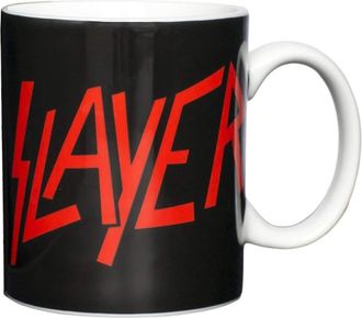 Slayer Slayer Kaffeetasse Logo, Porzellan, schwarz, 8 cm, 1 Stück (1er Pack)