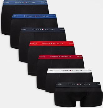 Tommy Hilfiger Signature Cotton - Lot de 7 boxers avec taille color&eacute;e - Noir