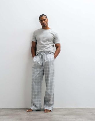 Tommy Hilfiger pantalon de pyjama en flanelle &agrave; carreaux gris