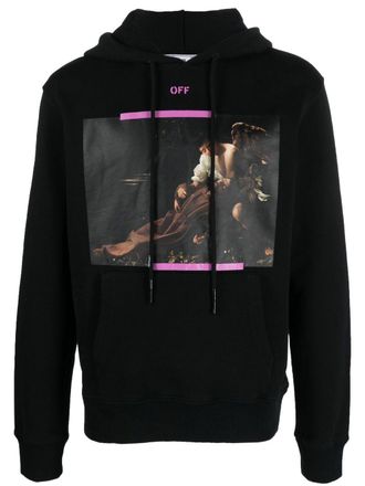 Off-white hoodie en coton &agrave; imprim&eacute; Caravaggio - Noir