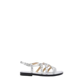 Michael Kors Silberne Flache Offene Zehensandale mit Schnalle - - Shoes - Damen - Grau - 39 1/2 EU