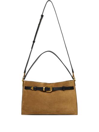 Nanushka Harmonica Wildleder-Tote Bag mit Schnallendetail - Braun