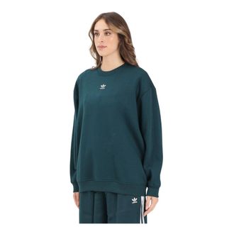adidas Femme, Sweatshirts et sweats à capuche, Bleu, Taille: 38 FR Essentials Oversized French Terry Crew