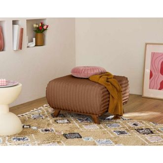 Best Mobilier Bestmobilier - Cristal - modulierbarer hocker - 65 cm - gro&szlig;er geripptem cord - rostfarben