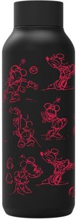 Quokka Thermosflasche, Edelstahl, einfarbig, Schwarz, 510 ml, Minnie Sketch