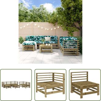 vidaXL vidaXL Kiefernholz - 7-tlg. Garten-Lounge-Set Kiefernholz Impr&auml;gniert