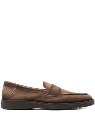 Santoni Penny-Loafer aus Wildleder - Braun