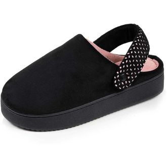 Isotoner Chaussons mules plateforme &agrave; bride Femme Noir