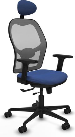 Piqueras y Crespo B&uuml;rostuhl mit verstellbaren Armlehnen, h&ouml;henverstellbare Lendenwirbelst&uuml;tze und festes Kopfteil, ausgestattet mit Syncro/Traslack und injiziertem Scha