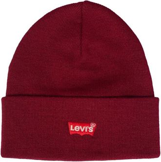 Levi's Herren Red Batwing Embroidered Slouchy Beanie Strickmütze, Rot (Dark Bordeaux 84), One Size (Herstellergröße: UN)