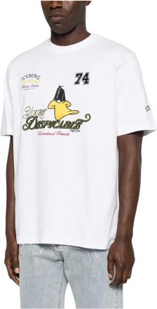 Iceberg Homme, Tops, Blanc, Taille: XL T-shirt &agrave; col rond et imprim&eacute; de dessin anim&eacute;