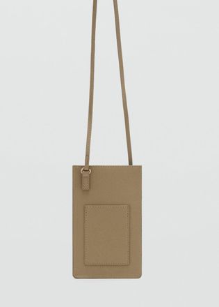 Mango Handytasche mit Umh&auml;ngeband im Saffiano-Effekt khaki - Damen - Einheitsgr&ouml;&szlig;e - MANGO