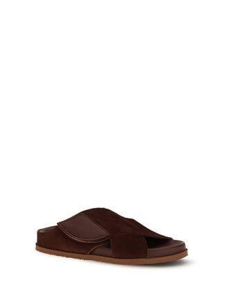 Pedro Garcia Womens Danai Sandals With Maxi Velcro Strap Brunette Castoro
