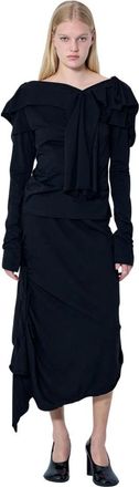 Yohji Yamamoto Femme, Jupes, Noir, Taille: 40 FR High Twisted French Terry Braided Skirt