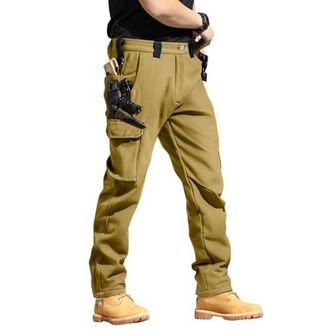 Generic Pantalon cargo tactique dhiver doubl&eacute; en polaire pour homme, r&eacute;sistant &agrave; leau, r&eacute;sistant &agrave; la d&eacute;chirure et extensible, pantalon de travail multi-poche