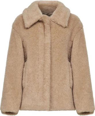 Max Mara Femme, Vestes, Beige, Taille: 34 FR Tritone Cropped Teddy Coat