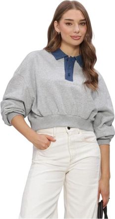 ALIX The Label Strick-Poloshirt - - Sweatshirts & Hoodies - Damen - Grau - L