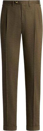 Kiton Homme, Pantalons, Vert, Taille: 3XL Pantalon Tailleur en Lin et Laine