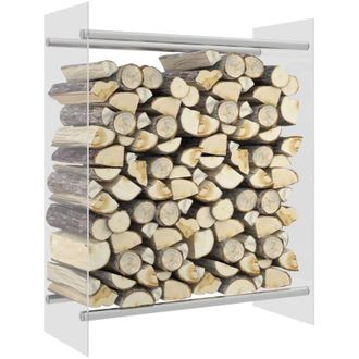 vidaXL Portant de bois chauffage Transparent 80x35x100 cm Verre tremp&eacute;