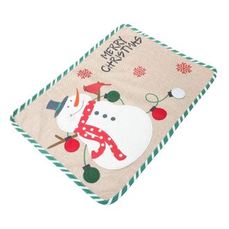 Amosfun Weihnachtliches Tischset Aus Leinen Waschbar Und W&auml;rmeisolierend F&uuml;r Esstisch Und Bankett-tischmatte Sch&uuml;tzt Vor Flecken Und Kratzern