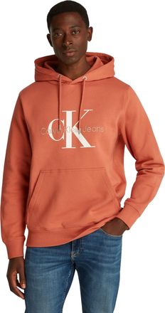 Calvin Klein Herren Hoodie Seasonal Monologo Regular aus Baumwolle, Orange (Aragon), 6XL