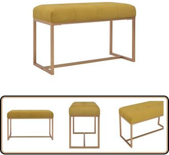 vidaXL Vidaxl - Bank 80 cm Senfgelb Samt - Samtbank - Wohnzimmer Dekoration - Flurbank - Beistelltisch - Sessel