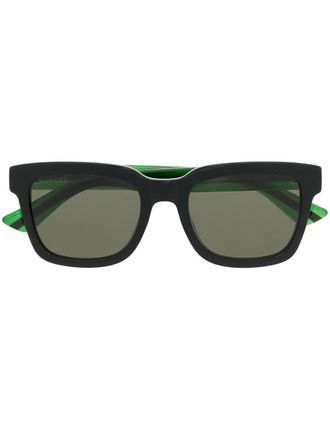 Gucci lunettes de soleil &agrave; monture dinspiration wayfarer - Noir