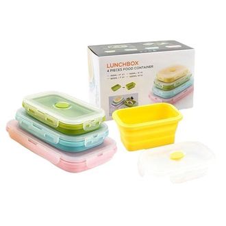 Generic Conteneurs de rangement alimentaires en silicone, organisateur pliable, ensemble de boîte à déjeuner réutilisable, étanche pour les fuites, résistant 