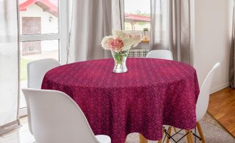 Abakuhaus Magenta Runde Tischdecke, Monochrome Blumen, Kreis Tischdecke Abdeckung f&uuml;r Esszimmer K&uuml;che Dekoration, 150 cm, Magenta und Lila