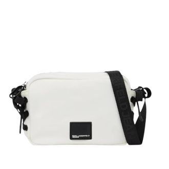 Karl Lagerfeld Nylon Camera Bag mit Schn&uuml;rung - - Bags - Damen - Wei&szlig; - ONE SIZE