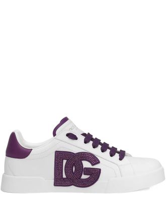 Dolce & Gabbana basket en cuir à ornements en cristal - Blanc