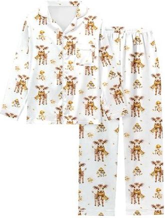 Generic Ensemble De Pyjama Femme Coton Peignoirs De Bain Soie Manches Longues Chaud Pyjama Noel Famille Coton Pyjama Femme Hiver Pilou Cadeau Noel Papa et Mam