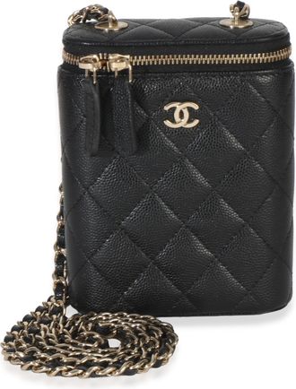 Chanel Quilted Small Caviar Vertical Coco Beauty Vanity Case