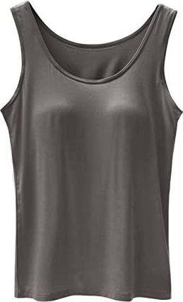 Generic Top avec Soutien Gorge Intégré, Femme Débardeur avec Soutien-Gorge Bretelles Fines Rembourré Camisole Tanks Camisole Intégré Soutien-Gorge réglable Sp