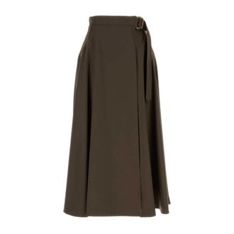 Burberry Woll-Twill-Midirock - - Skirts - Damen - Braun - XS