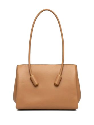 Themoirè sac cabas en cuir Leila - Marron