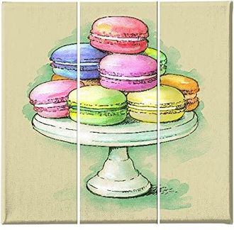 Homemania HM203PKNV-170 Farbbild, 3-teilig, Küche, Wohnzimmer, Schlafzimmer, Mehrfarbig, Polyester, Holz, 69 x 3 x 50 cm