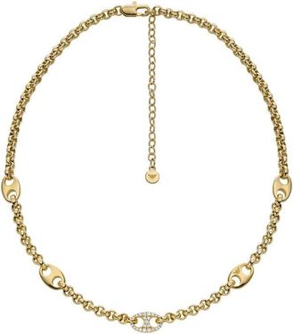 Emporio Armani Womens gold tone lobster clasp closure brass necklace