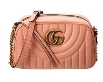 Gucci Small Peach GG Marmont Shoulder Bag