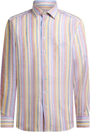 Etro striped linen shirt - Wei&szlig;