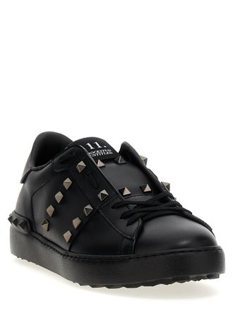 Valentino Garavani Mens Black Calfskin Low Top Sneakers