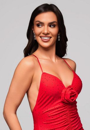 Ombre Abendkleid Elegantes Abendkleid mit Strass und Schlitz