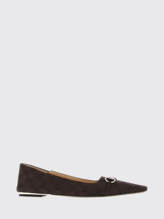 Gucci Ballerines en tissu GG avec bout effil&eacute; et d&eacute;tail Mors